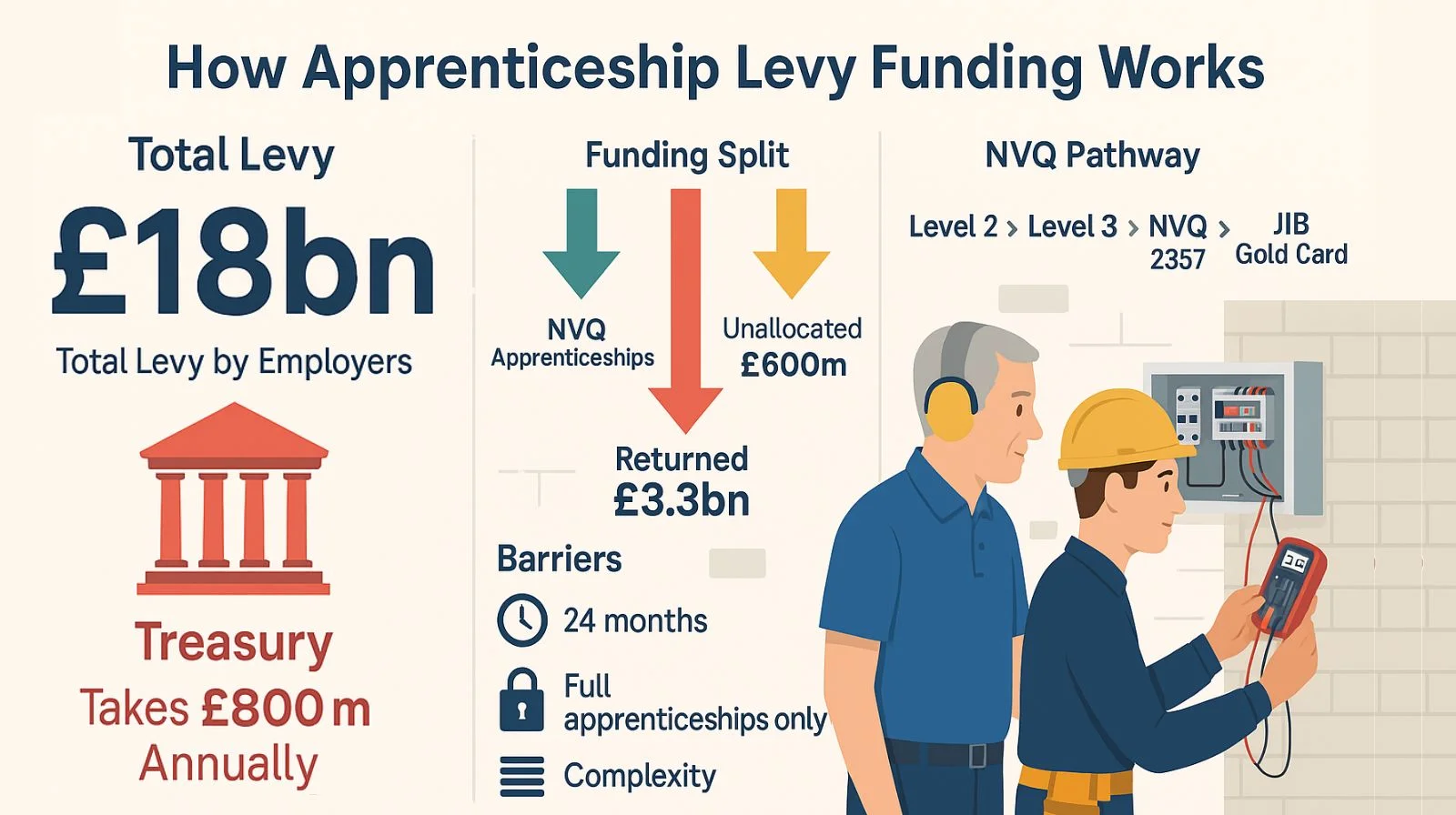 UK Apprenticeship Levy: £3.3bn Returned to Treasury | Elec Training