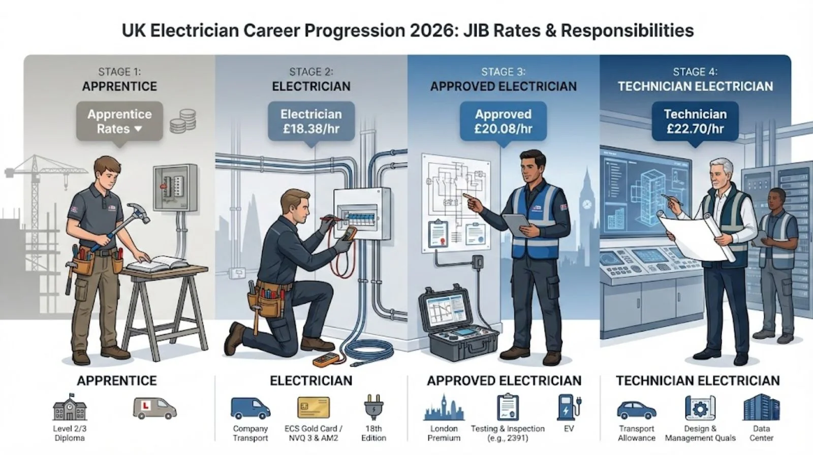 JIB Rates 2026 for Electricians: Simple Breakdown by Grade – Elec Training